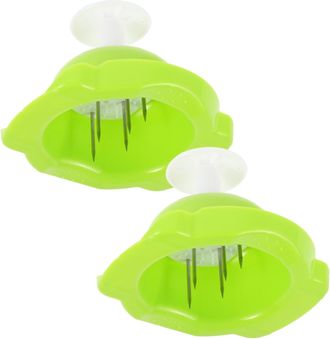 Yarnow Gemüsenudelschneider Restehalter Sicherheitsfruchthalter Finger Handschutz Gemüsereibe Gemüsehobel Fruchthalter für Reibe und Hobel 2 Stück Grün Gemüs