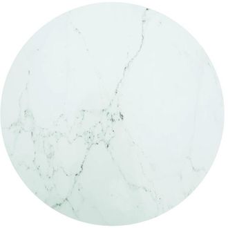 vidaXL Plateau de Table, de Bureau, Table &agrave; Manger Blanc 90x1 cm Verre tremp&eacute; et design de marbre vidaXL