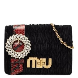 Miu Miu Pre-owned Matelasse Bijou Samttaschen Leder Umh&auml;ngetasche - - Pre-owned - Damen - Schwarzk - ONE SIZE