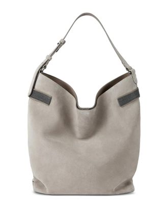 Brunello Cucinelli Handtasche aus Wildleder - Grau