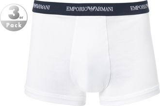 Emporio Armani Herren Trunks weiß Baumwolle & Mix unifarben