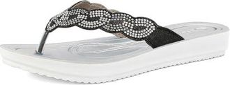Inblu Femme Ciabatte Infradito Donna Brillantini Con Suola Super Flessibile E Leggera Tongues, Noir, 37 EU