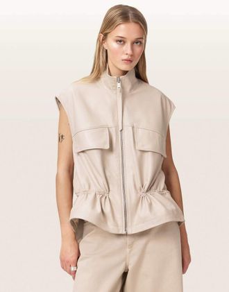 AllSaints Flor - Veste sans manches - Blanc antique