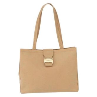 Ferragamo Pre-owned Leder Tote Bag - - Pre-owned - Damen - Beige - ONE SIZE
