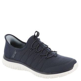 Skechers Damen Hands Free Slip-ins Virtue-Glow Sneaker, Navy Mesh, 37.5 EU