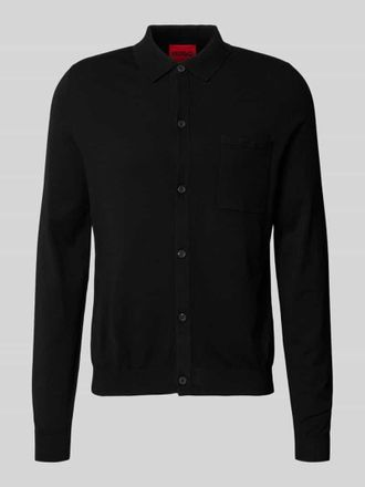 HUGO BOSS Regular Fit Strickjacke aus Viskose-Mix Modell SAN JORDAN-CV