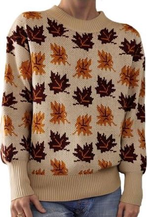 Generic Pull ray&eacute; &agrave; manches longues et col rond en tricot d&eacute;contract&eacute;, kaki, XL