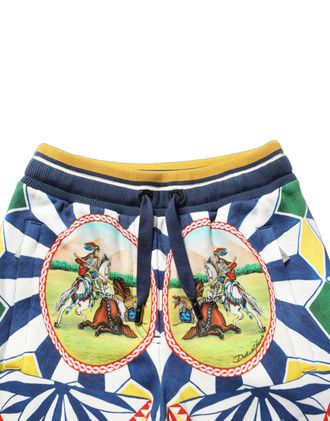 Dolce & Gabbana Womens Siciliano Saretto Joggers Multicolor Cotton