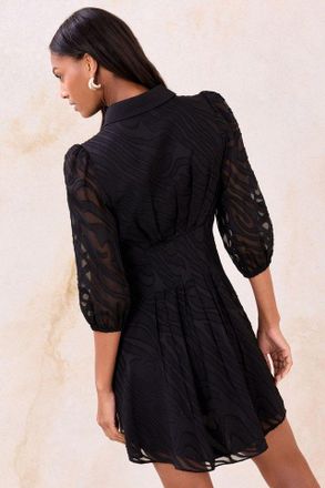 Lipsy Minikleid Lipsy strukturiertes Hemdkleid mit 3/4-&Auml;rmeln (1-tlg)