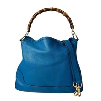 Gucci Sac bandouli&egrave;re vintage en bambou Pre-owned - Femme - Pre-owned - Bleu - Taille: ONE Size
