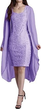 Minetom Femme Robe De Soiree Fête Dentelle Dress De Ceremonie Mariage Cocktail sans Manche Tulle Boléros Demoiselle dhonneur Robe H Violet 44