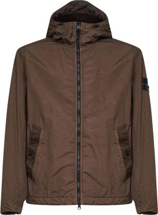 Stone Island Homme, Vestes, Brun, Taille: M Hooded Jacket