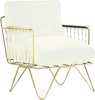 Honor&eacute; Fauteuil Croisette dor&eacute; mat epoxy, coton Honor&eacute;