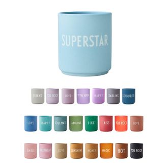 DESIGN LETTERS Lieblingsbecher Blau SUPERSTAR Tasse | Kaffeebecher Porzellan | Dekorativ Kaffeetassen | Personalisierte Geschenke für Freundin, Hochzeitsgeschenk | T