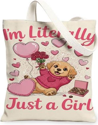 Generic Sacs fourre-tout en toile mignons pour la Saint-Valentin, adorables motifs animaux amour, sacs d&eacute;picerie r&eacute;utilisables, l&eacute;gers et lavables, p&ecirc;che, 13x