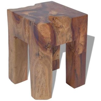 vidaXL Vidaxl - Tabouret en teck massif 30x30x40 cm - 4 pattes stables - Fait main - Style r&eacute;tro unique pour int&eacute;rieur
