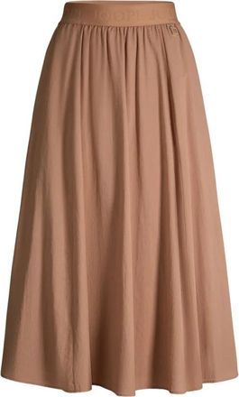 Joop Femme, Jupes, Brun, Taille: 38 FR Jupe en coton avec taille &eacute;lastiqu&eacute;e &agrave; logo
