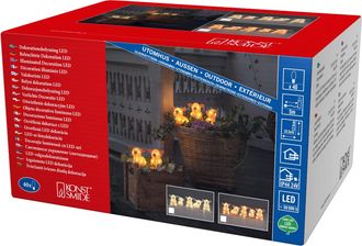 Konstsmide LED Acryl Schweine 5-er Set, pink, 40 warm wei&szlig;e Dioden, 24V Au&szlig;entrafo (IP44), 0,8W, wei&szlig;es Kabel, 6232-343EE