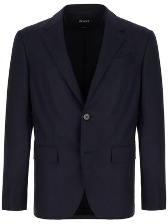 Ermenegildo Zegna blazer à simple boutonnage - Bleu