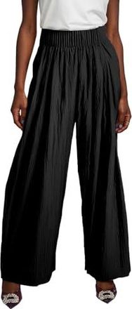 Generic Pantalon large en coton et lin pour femme, pantalon baggy en coton et lin pour femme, pantalon l&eacute;ger et confortable, pantalon palazzo &agrave; enfiler, coupe