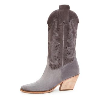 Cesare Gaspari Femme, Chaussures, Gris, Taille: 40 EU Bottes de cowboy en cuir brod&eacute; - Gris