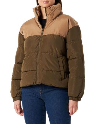 Only Womens ONLBECCA Short Puffer CC OTW Steppjacke, Tigers Eye/Detail:Beech, L