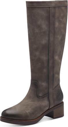 s.Oliver Damen Hohe Stiefel ohne Absatz Flach Elegant Vegan, Braun (CIGAR), 36