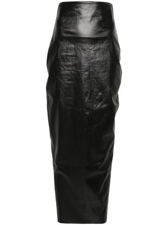 Rick Owens Beschichteter Jeansrock - Schwarz