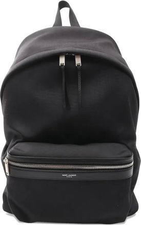 Saint Laurent sac à dos à finitions en cuir (années 2020) - Noir