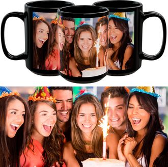 Generic Individuelle Tasse mit Bild oder Text Ihrer Uploads, personalisierte Tasse, mikrowellen- und sp&uuml;lmaschinenfest, Keramikbecher, 425 ml