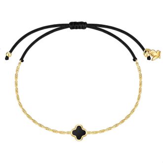Glanzst&uuml;cke M&uuml;nchen Armband - Edelstahl Armband Achat Kleeblatt - Gr. ONESIZE - in Gold - f&uuml;r Damen