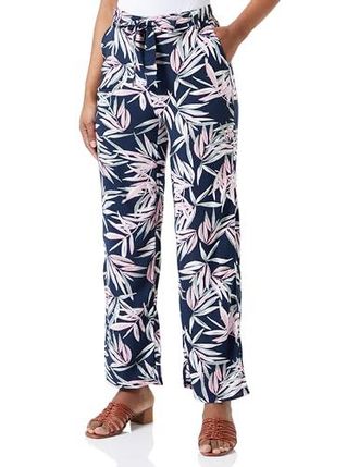 Only Onlnova Life Vis Palazzo Pant Pantalon en Tissu, Sky Captain/AOP:476 True Leaf, 34 Femmes