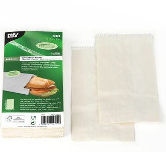 Papstar Papstar 1 Karton = 30x100 Butterbrotbeutel 21 cm x 10 cm x 3 cm weiss 14310