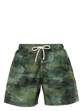 Palm Angels Badeshorts mit Seasonal Camo-Print - Gr&uuml;n