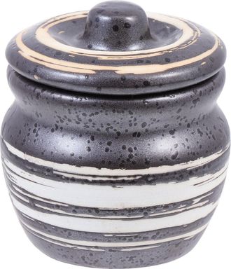 Valiclud Keramik Gew&uuml;rztopf Schwarz Kleiner Senftopf Aus Keramik Sicherer Und Leichter Vorratsbeh&auml;lter F&uuml;r Japanische Und Koreanische K&uuml;che Praktisch Und Platz