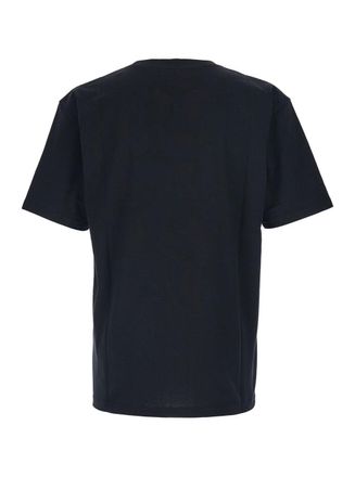 Valentino Mens Black Crewneck T-Shirt With Front Print Cotton T-Shirts And Polos