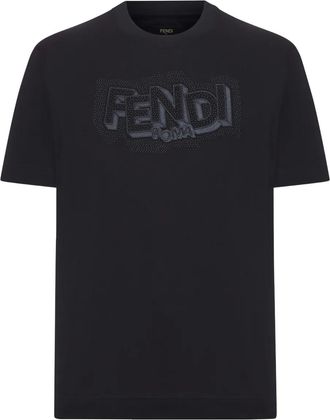 Fendi t-shirt à broderie graphique - Noir
