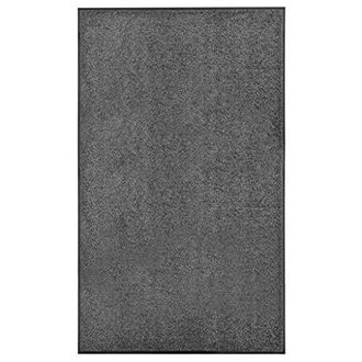 vidaXL Paillasson Lavable Tapis de Couloir Paillasson dEntrée Tapis de Porte Tapis de Bienvenue Intérieur Extérieur Antidérapant Anthracite 90x150 cm