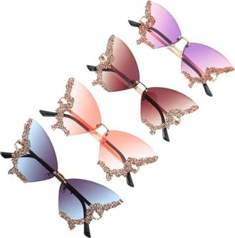 Valiclud 4 pièces de Soleil sans Monture avec Scintillants Style Rétro pour Femmes Légères et Élégantes pour et Photoshoot Lot