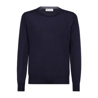 Brunello Cucinelli Rundhals-Kaschmirpullover - - Knitwear - Herren - Blau - L
