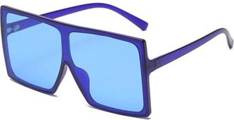 Generic Lunettes De Soleil Carr&eacute;es &Agrave; Grande Monture For Hommes, Id&eacute;ales For Le Sport Et La Conduite En Ext&eacute;rieur(Blue)