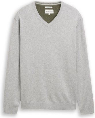 Tom Tailor Strickpullover Pullover & Strickjacken Strickpullover mit V-Ausschnitt aus Baumwolle