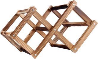 Aboofan Faltbares Weinregal aus Echtholz für Flaschen Modernes Braunes Weinständer Display Platzsparend und Stilvoll für Wohnzimmer Küche und Barbereich