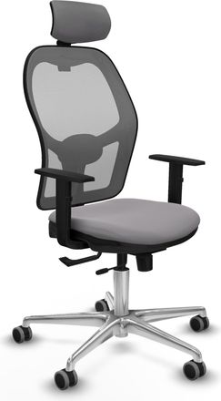 Piqueras y Crespo Ergonomischer Stuhl mit 1D-Armen, h&ouml;henverstellbare Lendenwirbelst&uuml;tze und h&ouml;henverstellbares Kopfteil, Neigung und Neigung, ausgestattet mit Syncro/T