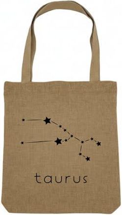 Fabulous Sac Shopping Tote Bag Aspect Lin - Taurus Sign Astrology Star Constellation Minimalist - Sac de Courses Toile Epaisse 360g Beige Naturel Cabas Port&eacute; E