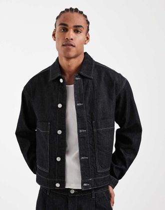 Jack & Jones Veste en jean densemble style workwear - Bleu fonc&eacute;