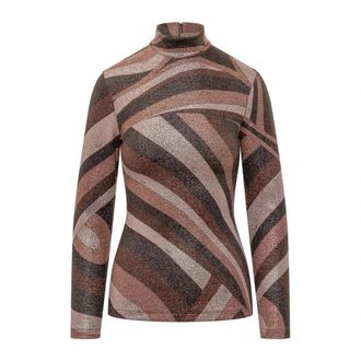 Pucci Iride Print Lurex Jersey Top - - Tops - Damen - Braun - L