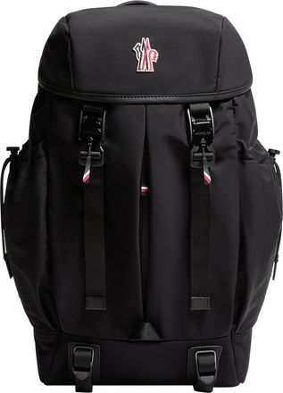Moncler Moncler Leather-trimmed Backpack, Men, Black, Size: One Size