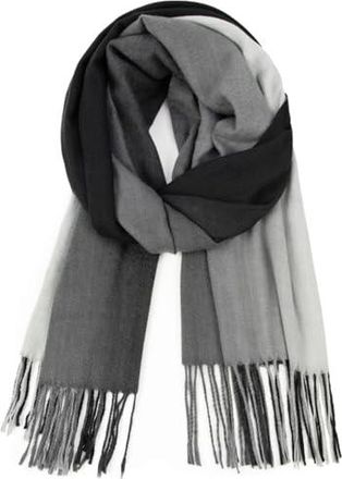 Glamexx24 Écharpe dhiver pour femme Sensation Longue Écharpe avec franges Coton Chaud Automne Hiver Dégradé de Couleur Écharpe de couverture et foulards 165 x 7