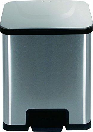 Echtwerk Echtwerk EW-PS-0215 Abfalleimer, Tretabfalleimer, Mülleimer, Power-Step Edelstahl, Silber, 42 x 30 x 51.5 cm